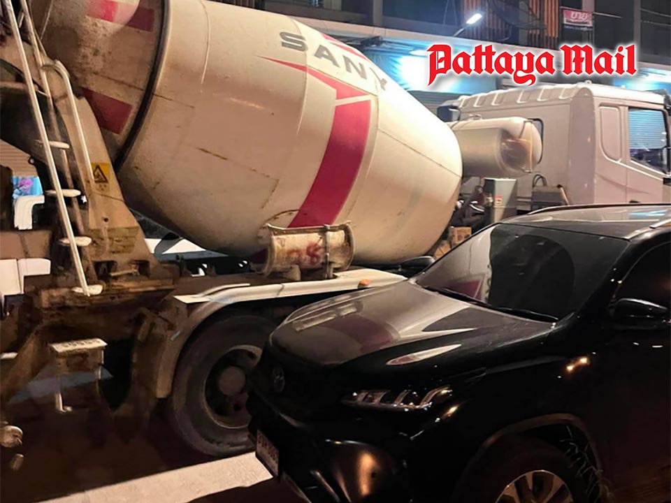 Hit-and-run cement truck wrecks parked cars as Pattaya drivers told ...