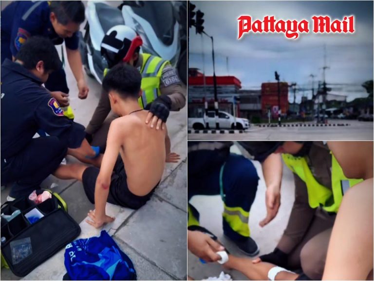 Traffic light stop turns painful in Pattaya as motorcyclist loses ...